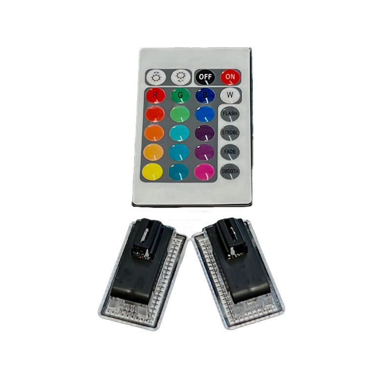 LED-lys RGB 2 stk med fjernkontroll